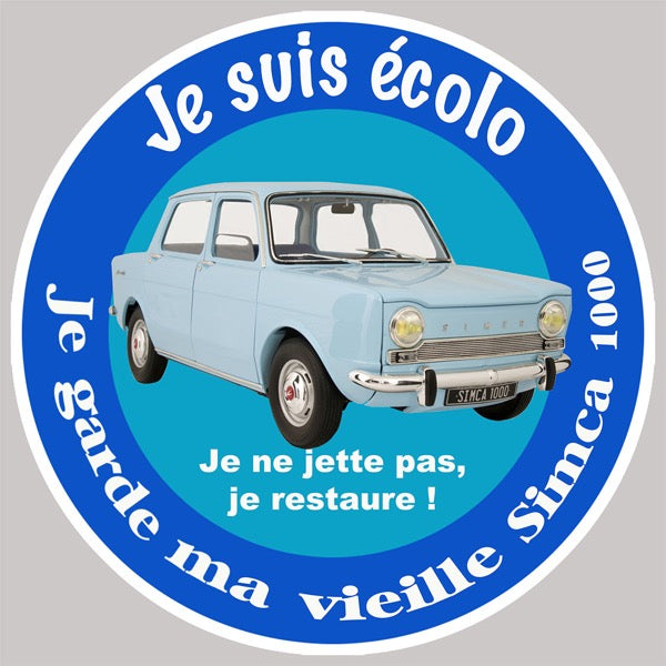 JE SUIS ECOLO SIMCA 1000 EZ040 – Les stickers de Caroline