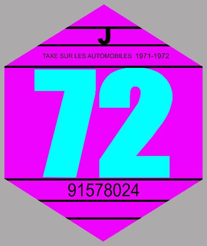 VIGNETTE VINTAGE 1972 fiscale VZ061 – Les stickers de Caroline