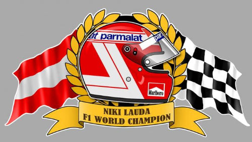 STICKER casque Niki lauda Ferrari F1 compétition FORMULE 1 world ...