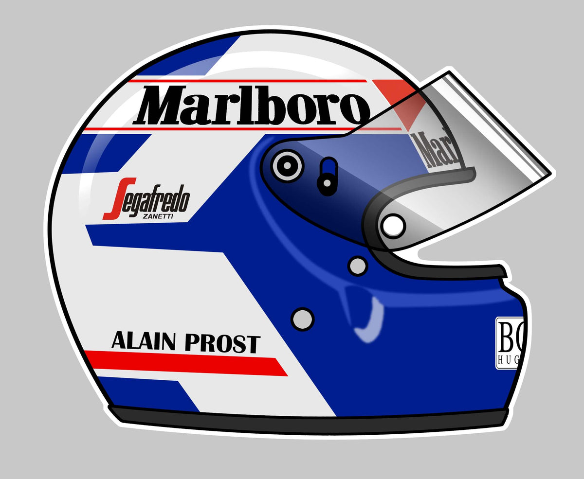 STICKER casque Alain Prost champion du monde F1 compétition FORMULE 1 ...