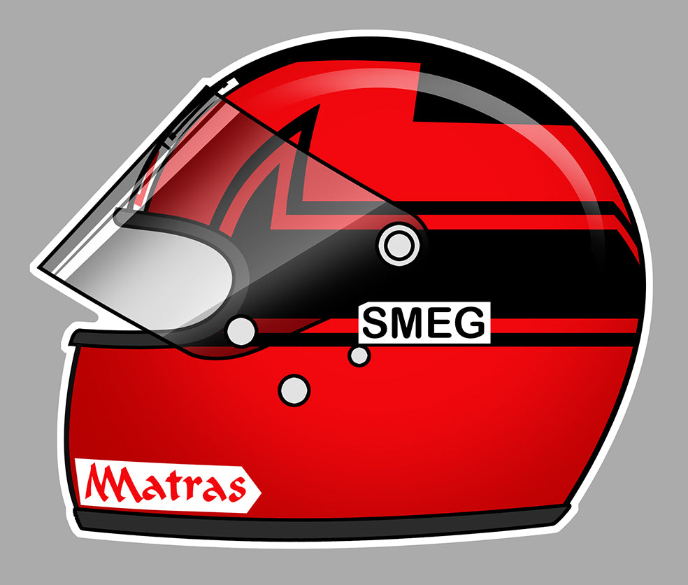 STICKER casque GILLES VILLENEUVE champion du monde F1 compétition ...